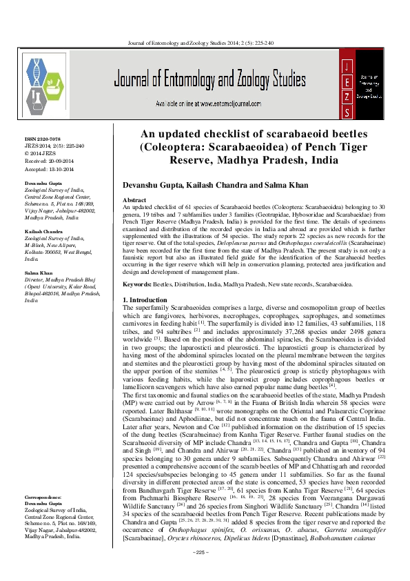 (PDF) An updated checklist of scarabaeoid beetles (Coleoptera ...