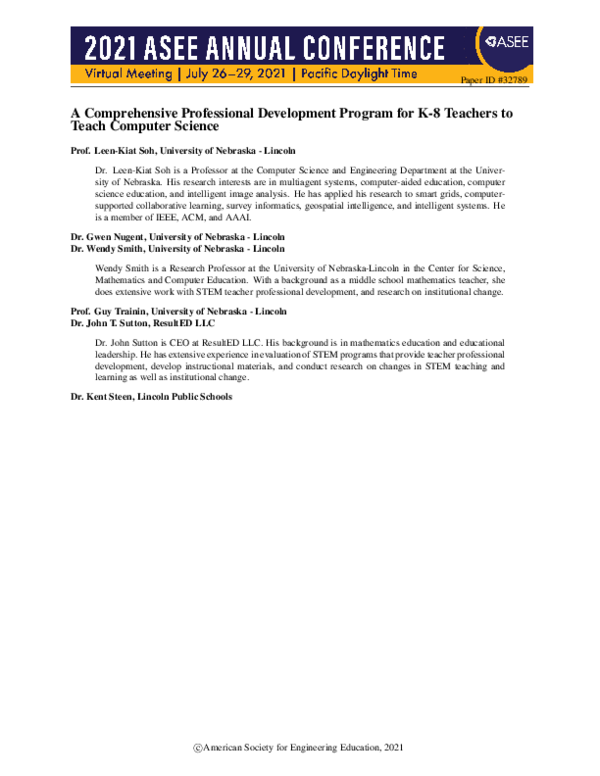 (PDF) A Comprehensive Professional Development Program for K-8 Teachers ...