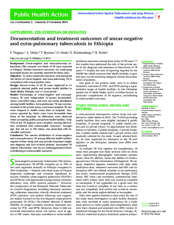 (PDF) Documentation and treatment outcomes of smear-negative and extra ...