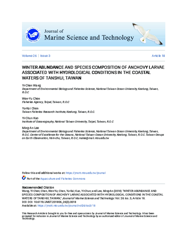 (PDF) Winter Abundance and Species Composition of Anchovy Larvae ...