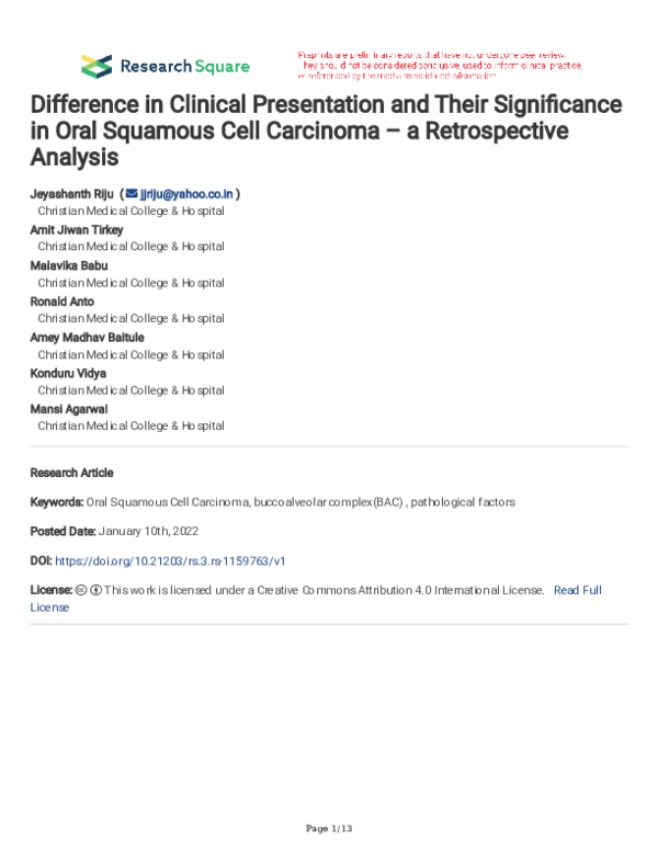 (PDF) Difference in Clinical Presentation and Their Significance in ...