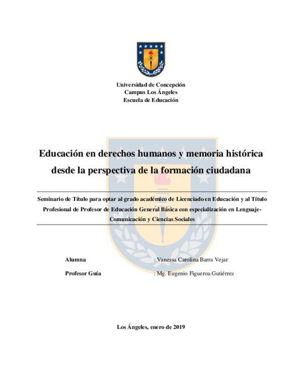 (PDF) Educación en derechos humanos y memoria histórica desde la perspectiva de la formación ...