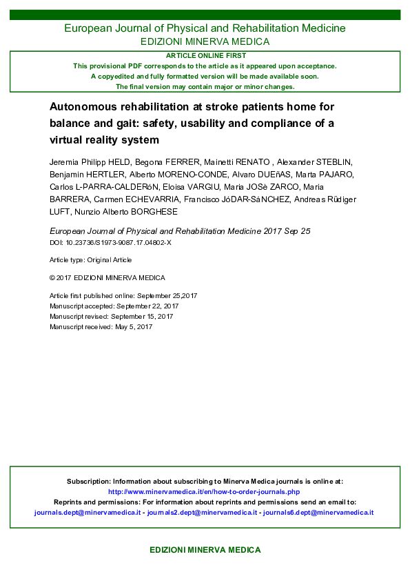 (PDF) Autonomous rehabilitation at stroke patients home for balance and ...