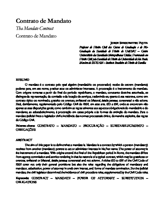 (PDF) Contrato de Mandato