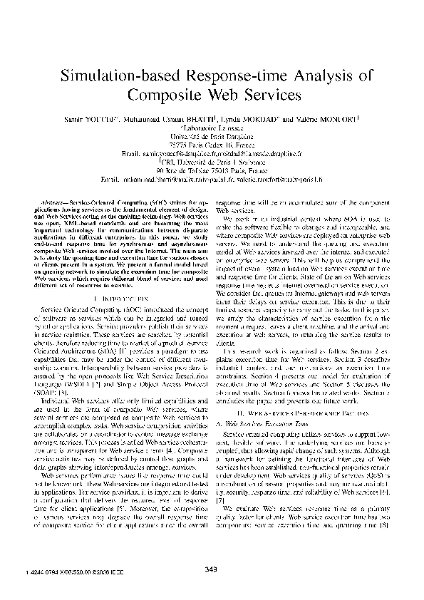 (PDF) Simulation-based Response-time Analysis of Composite Web Services