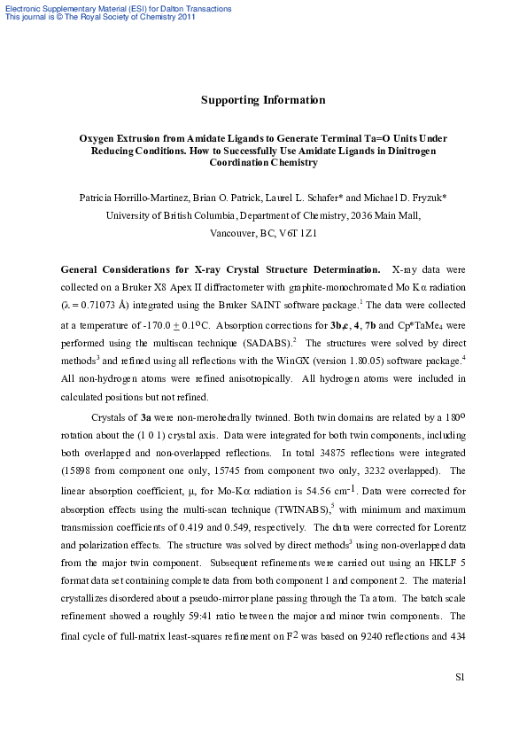(PDF) Oxygenextrusion from amidate ligands to generate terminal Ta O ...
