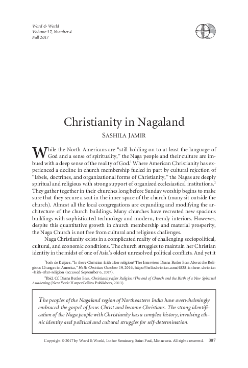 (PDF) Christianity in Nagaland