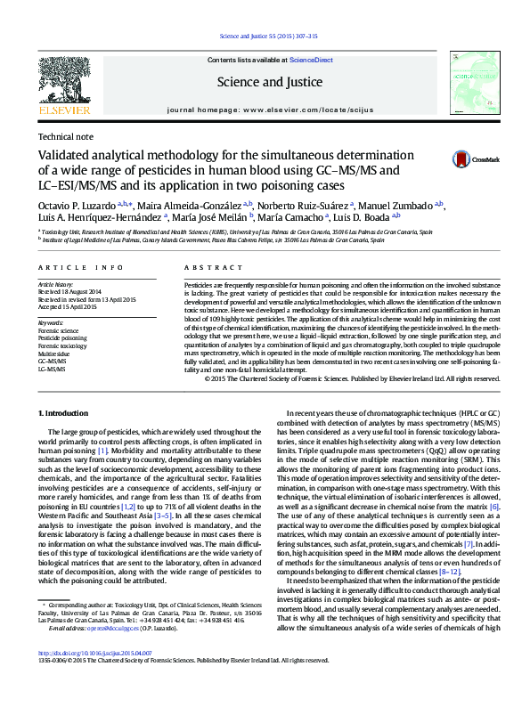 (PDF) Validated analytical methodology for the simultaneous determination of a wide range of ...