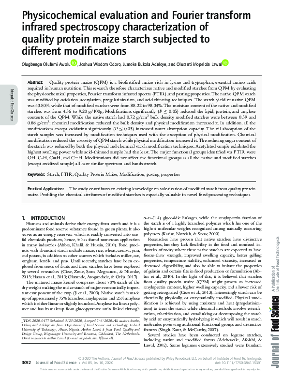 (PDF) Physicochemical evaluation and Fourier transform infrared spectroscopy characterization of ...