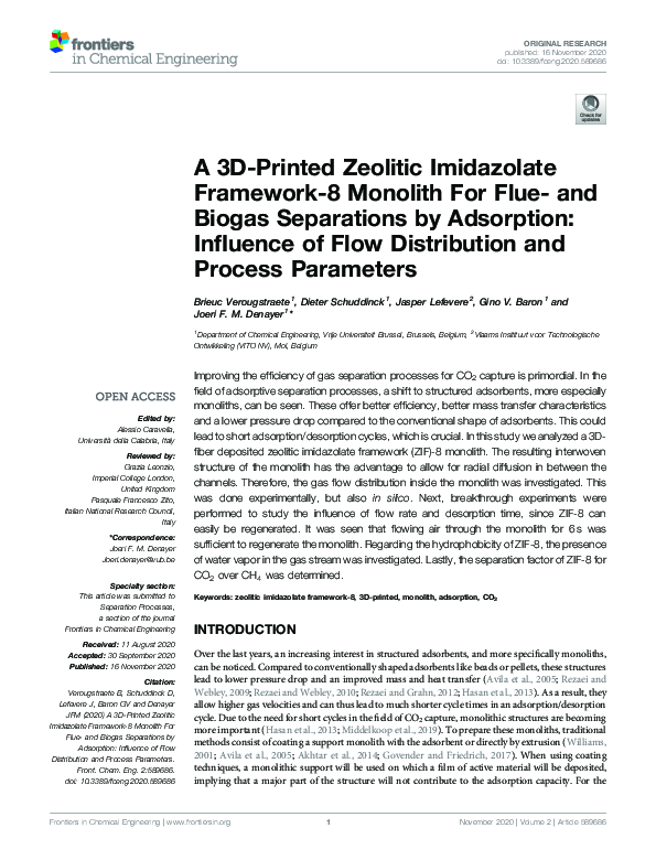 (PDF) A 3D-Printed Zeolitic Imidazolate Framework-8 Monolith For Flue ...
