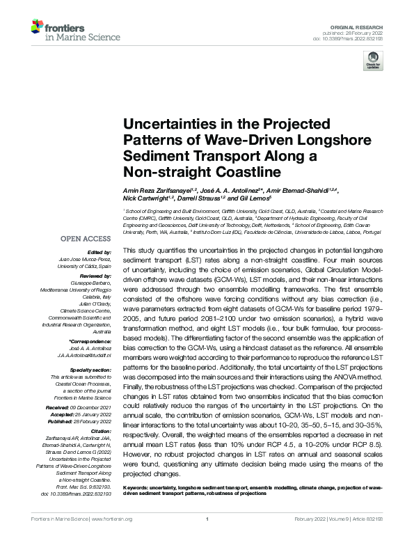 (PDF) Uncertainties in the Projected Patterns of Wave-Driven Longshore ...