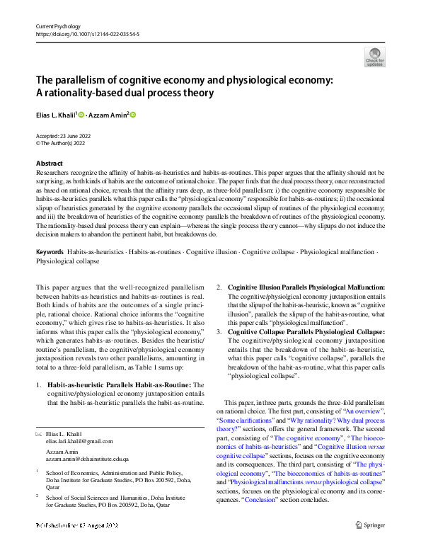 (PDF) The parallelism of cognitive economy and physiological economy: A ...