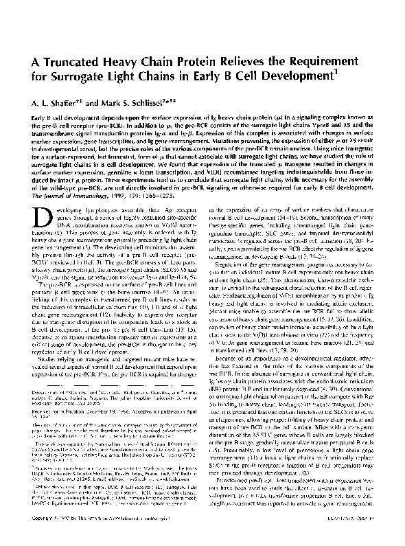 (PDF) A truncated heavy chain protein relieves the requirement for ...