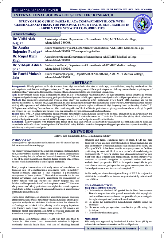 (PDF) Study of USG guided Fascia Iliaca Compartment block with General ...