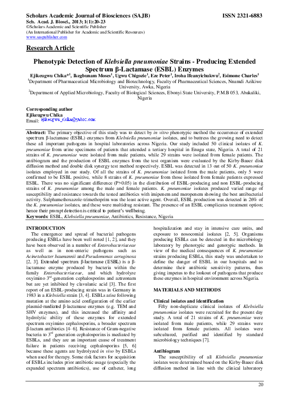 (PDF) Research Article Phenotypic Detection of Klebsiella pneumoniae ...