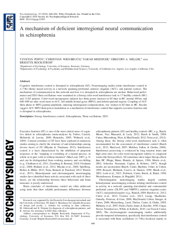 (PDF) A mechanism of deficient interregional neural communication in ...