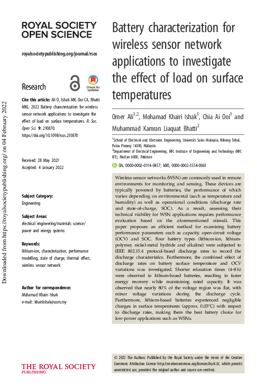 (PDF) Battery characterization for wireless sensor network applications ...