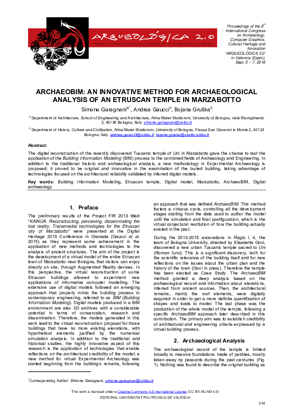 (PDF) Innovative BIM Method for Etruscan Temple Analysis