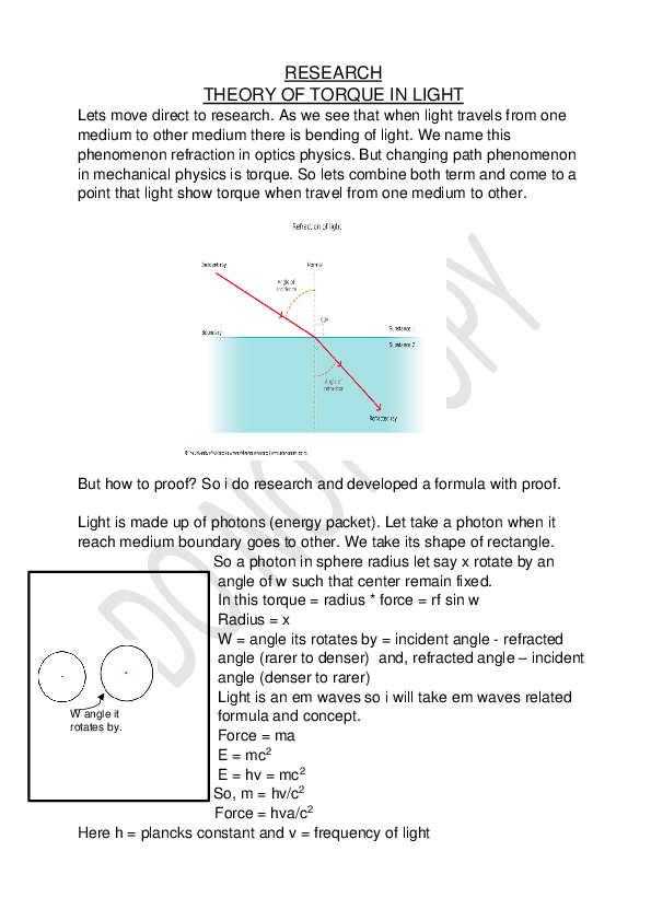 (PDF) RESEARCH THEORY OF TORQUE IN LIGHT