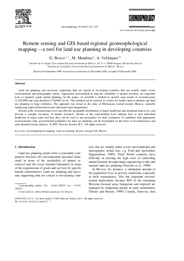(PDF) Remote sensing and GIS-based regional geomorphological mapping—a tool for land use ...