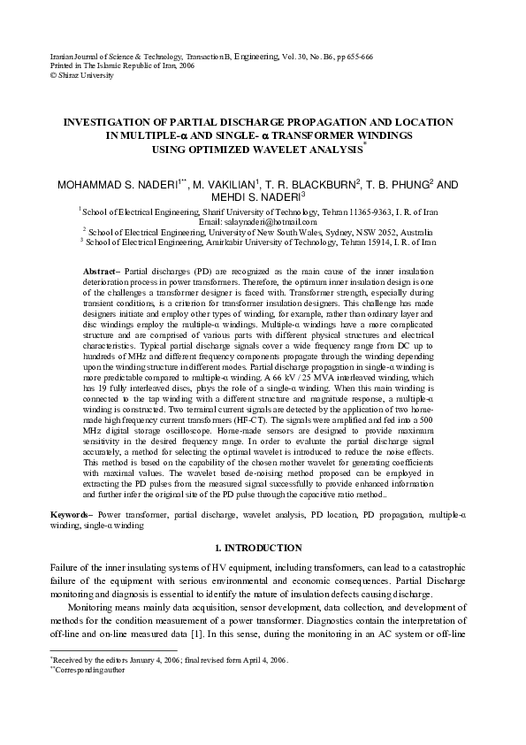 Investigation Of Partial Discharge Propagation And Location In Multiple