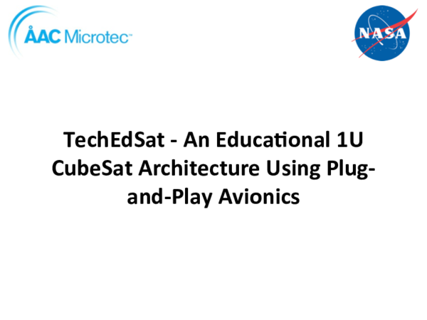 (PDF) TechEdSat - An Educational 1U CubeSat Architecture Using Plug-and ...