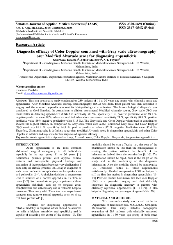 (PDF) Diagnostic efficacy of Color Doppler combined with Gray scale ...