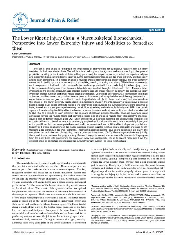 (PDF) The Lower Kinetic Injury Chain: A Musculoskeletal Biomechanical ...
