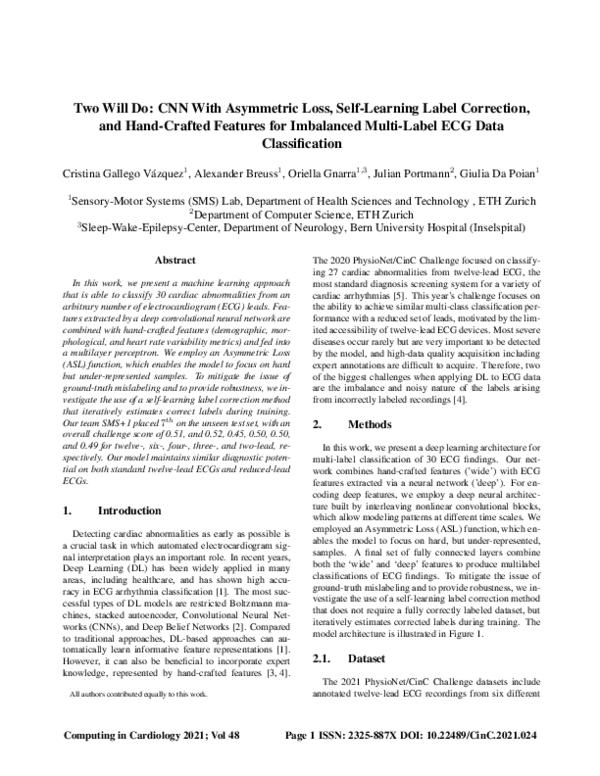 (PDF) Two Will Do: CNN With Asymmetric Loss, Self-Learning Label ...
