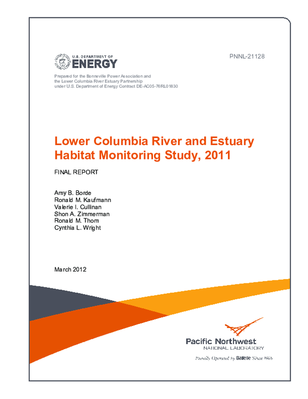 (PDF) Lower Columbia River and Estuary Habitat Monitoring Study, 2011 ...