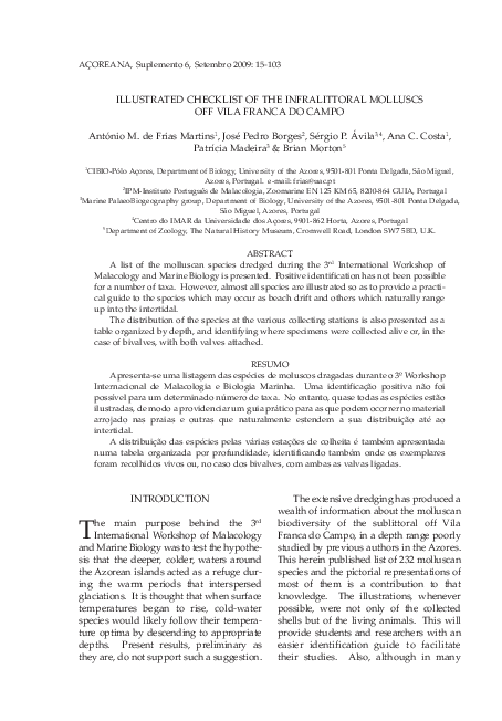 (PDF) Illustrated Checklist of the Infralittoral Molluscs Off Vila ...