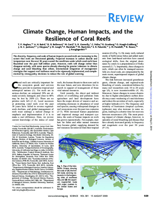 (PDF) Climate Change, Human Impacts, and the Resilience of Coral Reefs