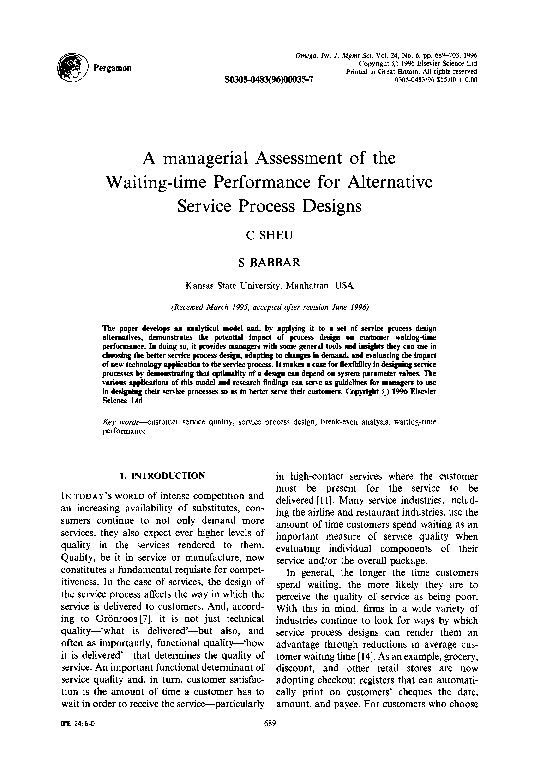 (PDF) A managerial assessment of the waiting-time performance for ...