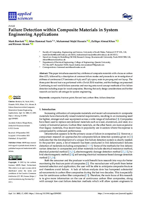 (PDF) Failure Detection within Composite Materials in System ...
