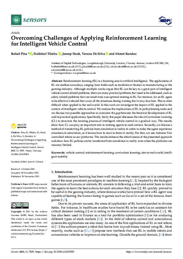 (PDF) Overcoming Challenges of Applying Reinforcement Learning for ... (PDF) Overcoming Challenges of Applying Reinforcement Learning for ...