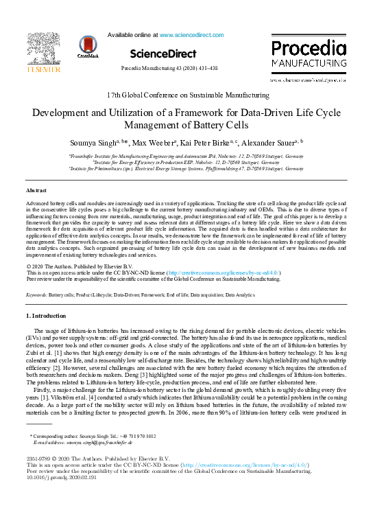 Pdf Development And Utilization Of A Framework For Data Driven Life