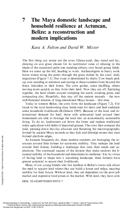 (PDF) Fulton and Mixter 2022: The Maya domestic landscape and household ...