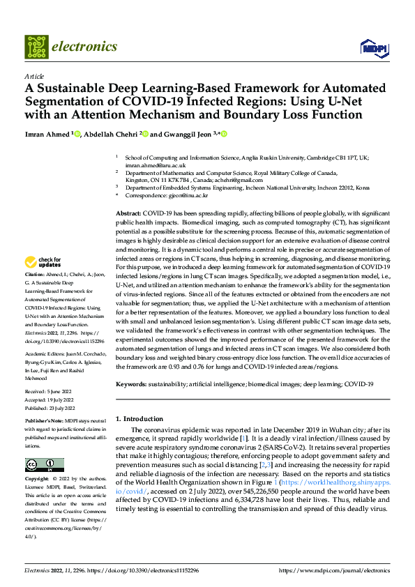 (PDF) A Sustainable Deep Learning-Based Framework for Automated Segmentation of COVID-19 ...