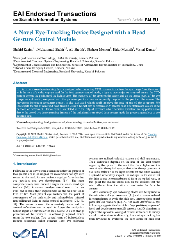 (PDF) A Novel Eye-Tracking Device Designed with a Head Gesture Control ...