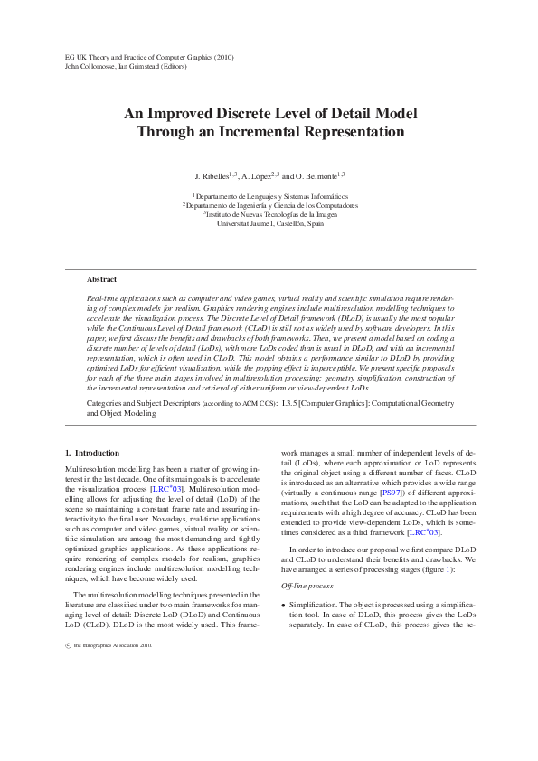 (PDF) An Improved Discrete Level of Detail Model Through an Incremental ...