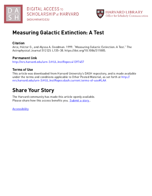 (PDF) Measuring Galactic Extinction: A Test