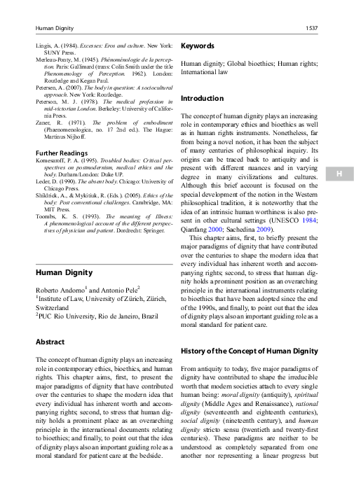 (PDF) Human Dignity