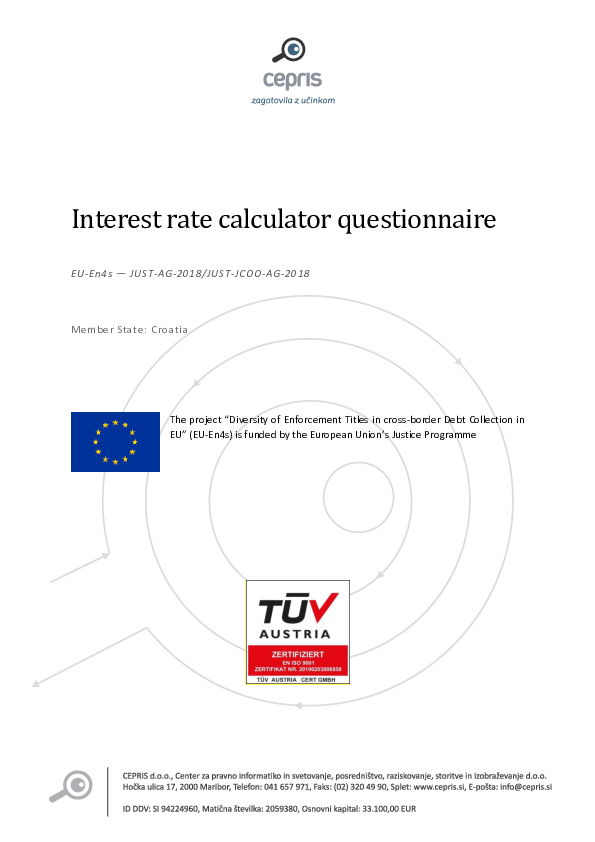 (PDF) Interest Rate Calculator Questionnaire: Croatia