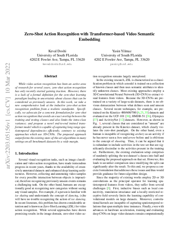 (PDF) Zero-Shot Action Recognition with Transformer-based Video Semantic Embedding | Yasin ...