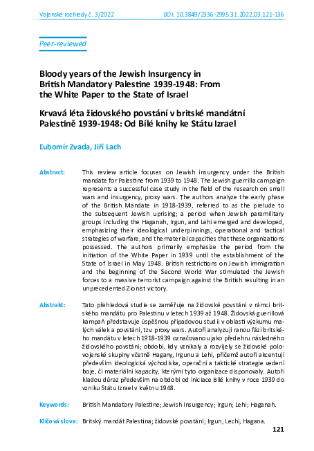 (PDF) Bloody years of the Jewish Insurgency in British Mandatory ...