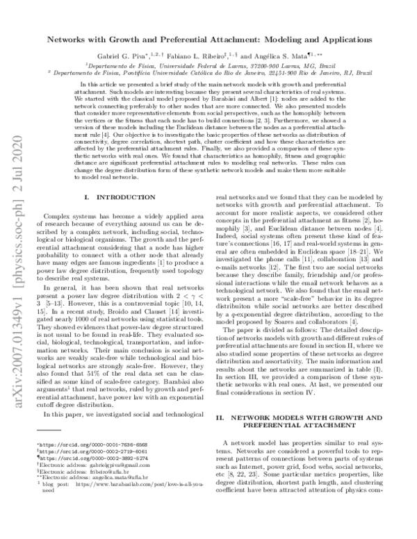 Pdf Networks With Growth And Preferential Attachment Modelling And
