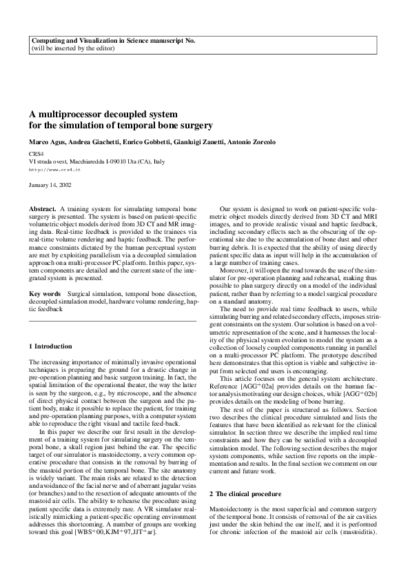 (PDF) A multiprocessor decoupled system for the simulation of temporal ...