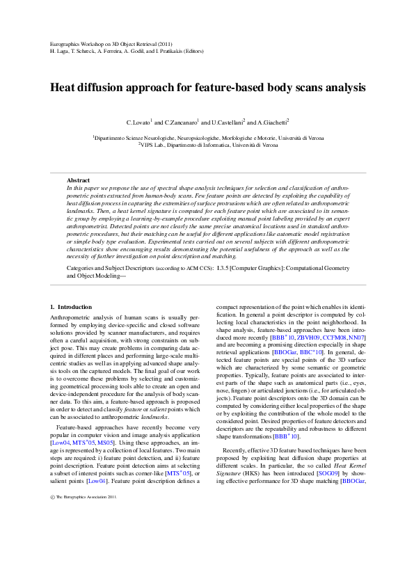 (PDF) Heat Diffusion Approach for Feature-based Body Scans Analysis