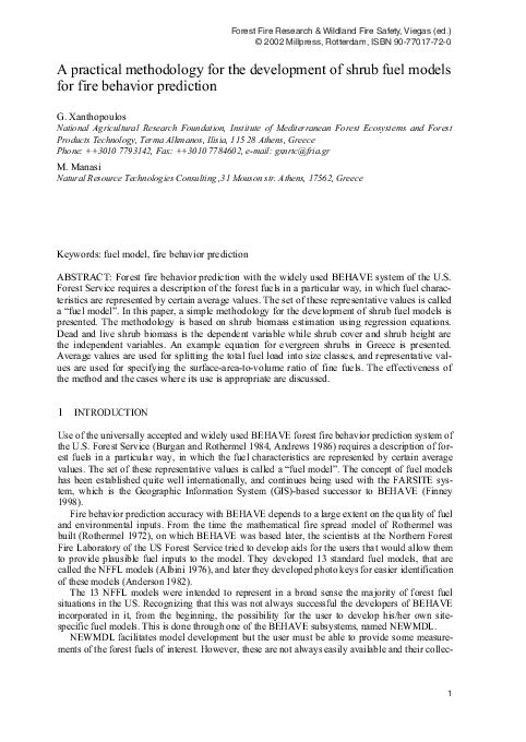 (PDF) A practical methodology for the development of shrub fuel models ...