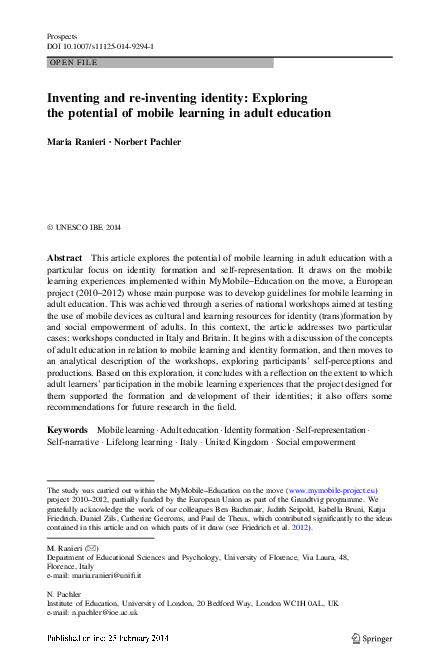 (PDF) Inventing and re-inventing identity: Exploring the potential of ...
